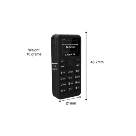 Zanco Tiny T1 - Black - World's Smallest Mobile Phone - Septal Wholesale
